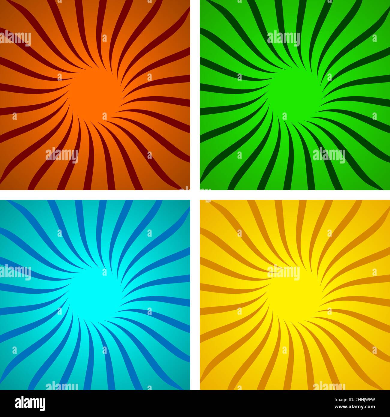 Set of colored pop art backgrounds with sunbeams and dots. Vector ...