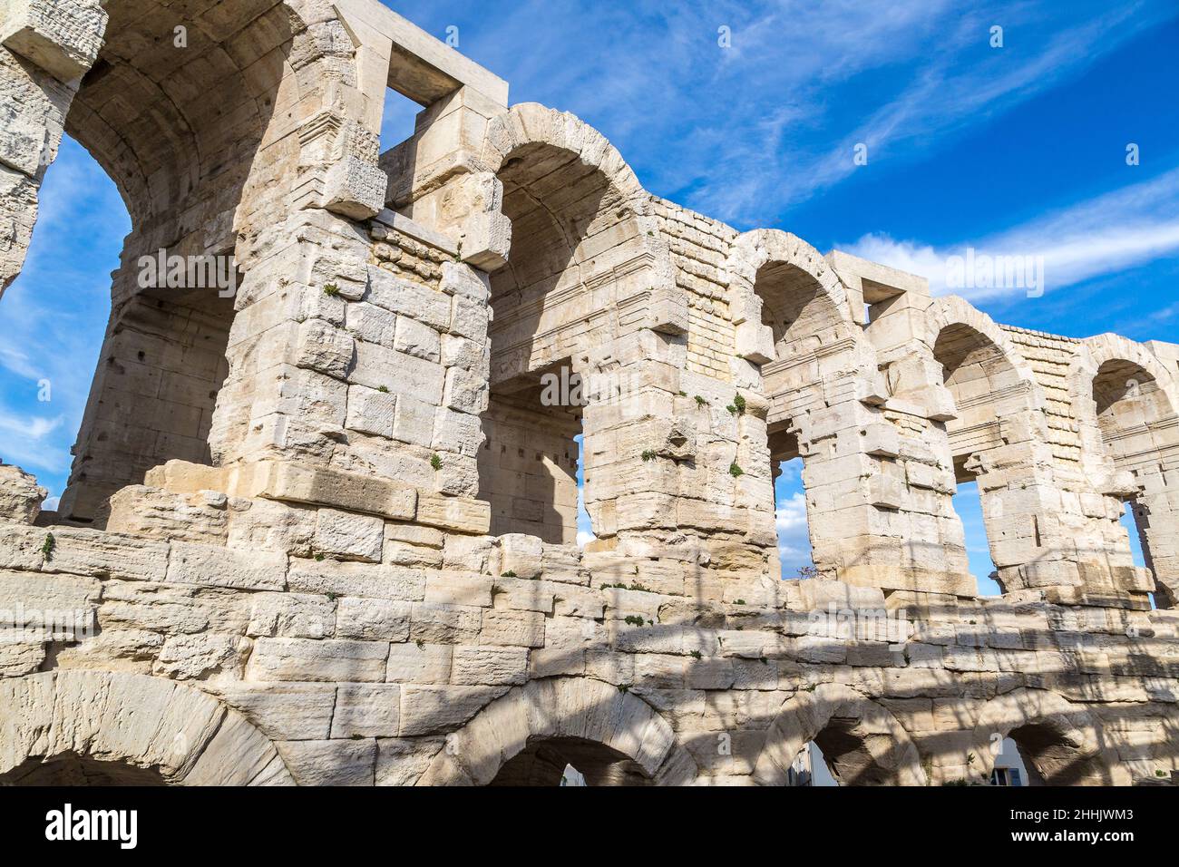 Arena and roman amphitheatre in Arles, France in a beautiful summer day ...