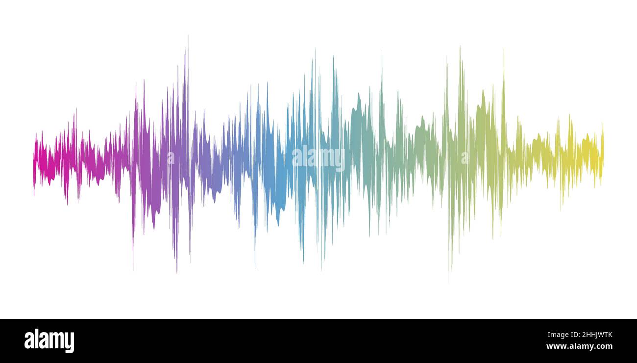 Color sound wave sign on white background. Vector illustration ...