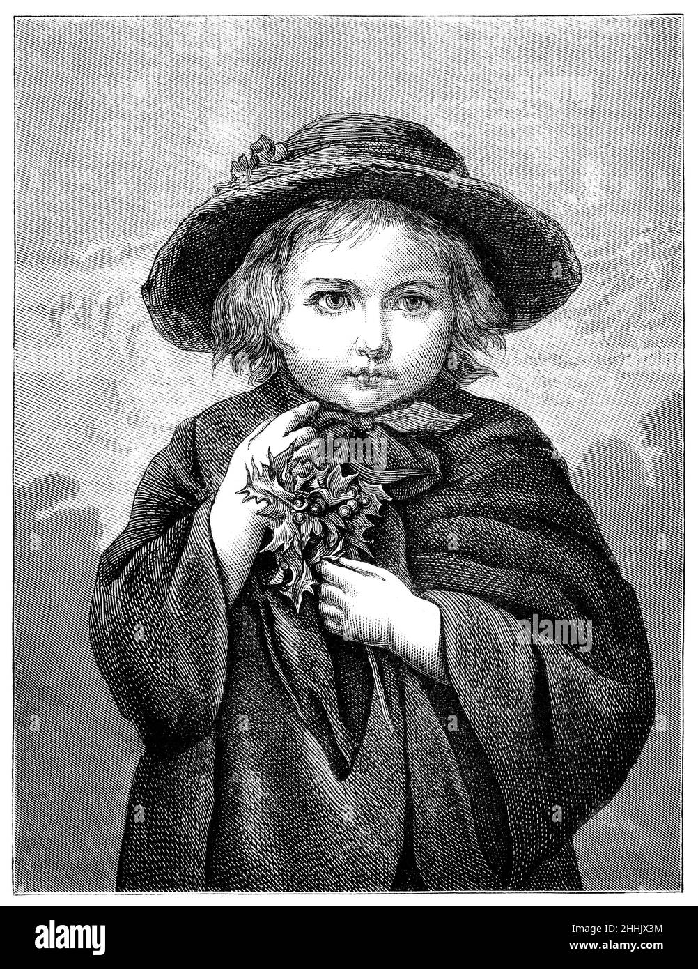 Victorian christmas child holly hi-res stock photography and images - Alamy