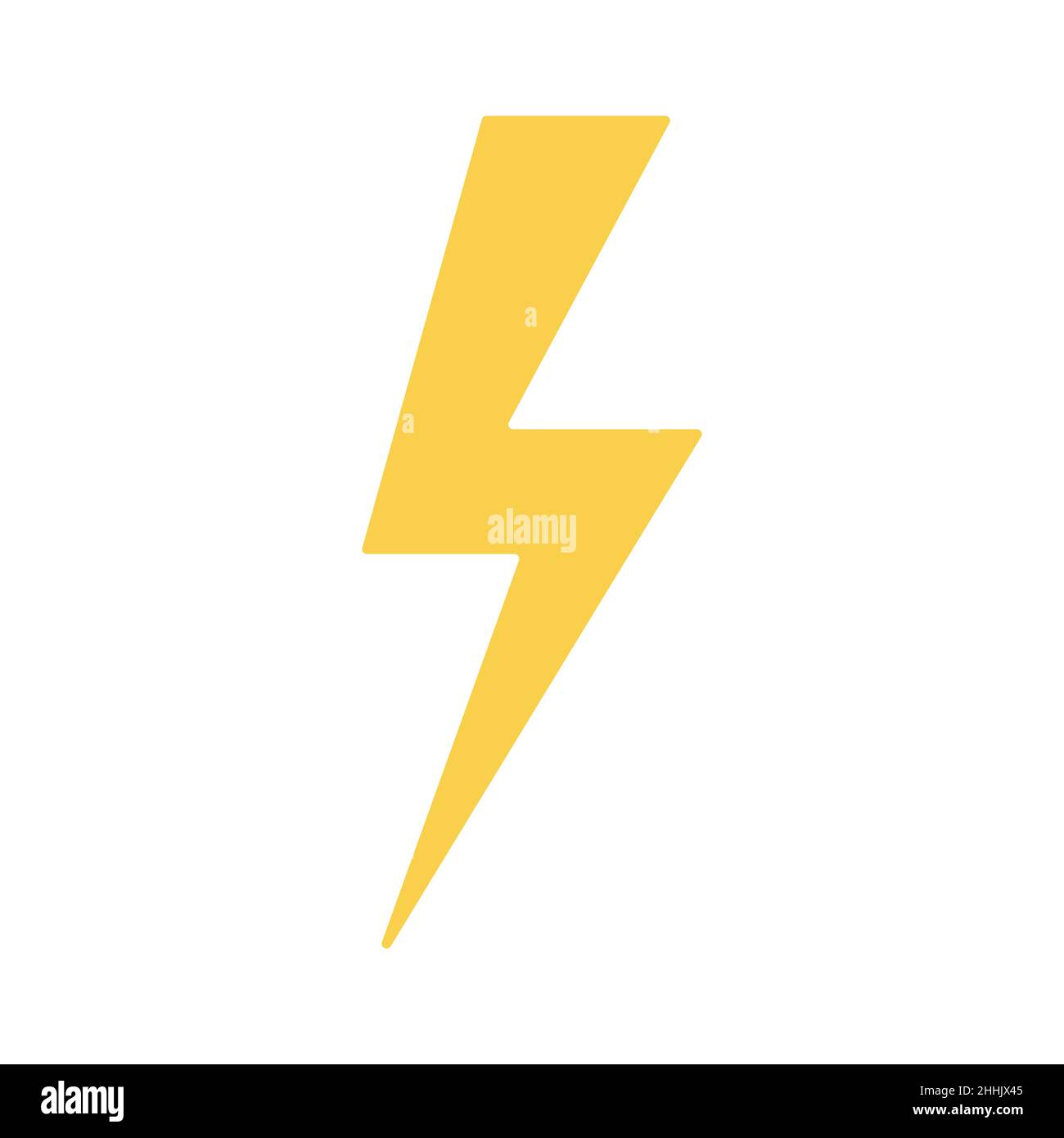 Lightning icon in flat design. Vector illustration. Yellow lightning ...