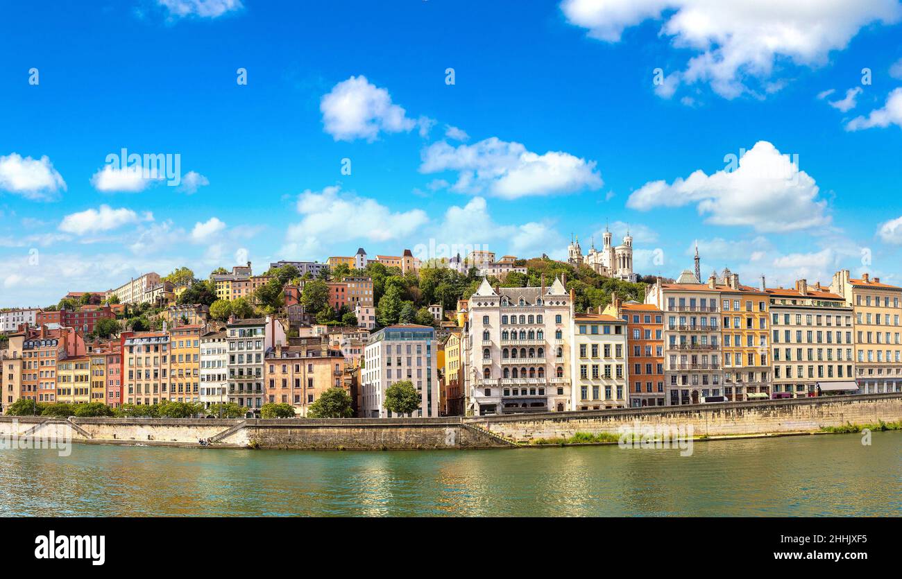 Cityscape of Lyon, France in a beautiful summer day Stock Photo - Alamy