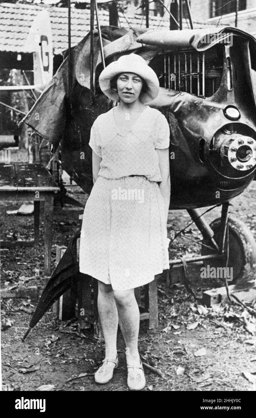 Aviator Miss Amy Johnson at Rangoon.June 3rd 1930 Stock Photo - Alamy