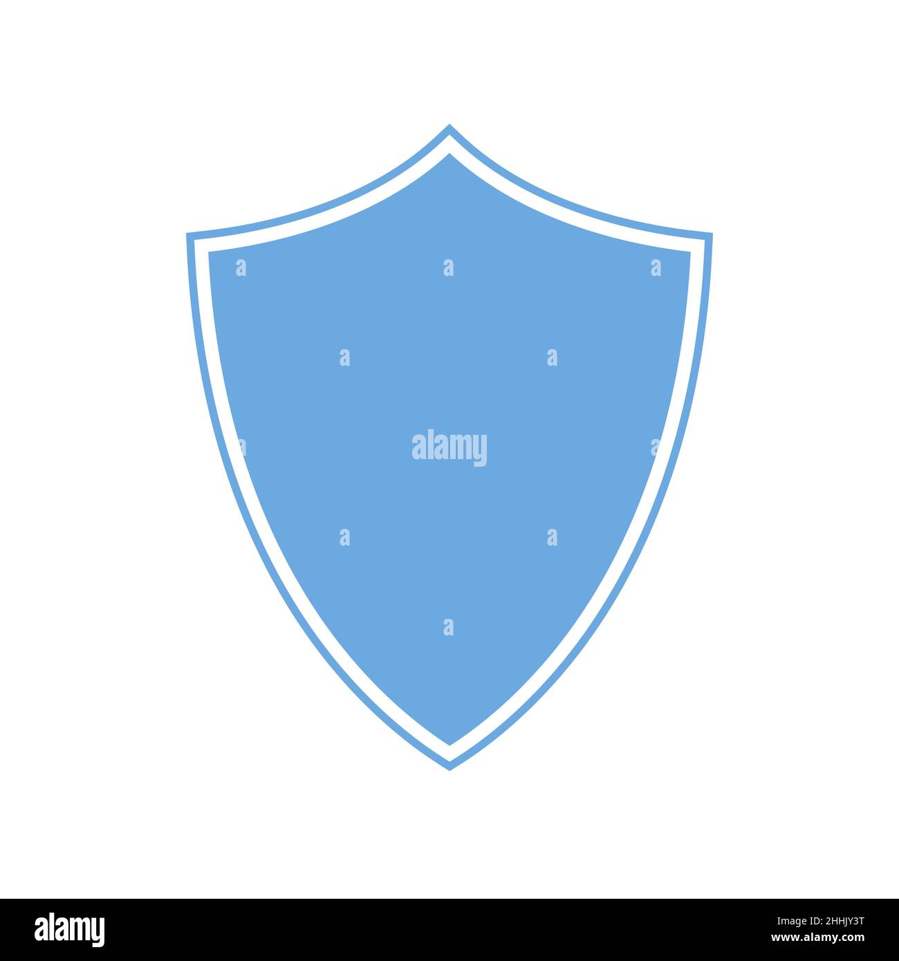 Blue shield icon in flat design. Vector illustration. Shield isolated ...