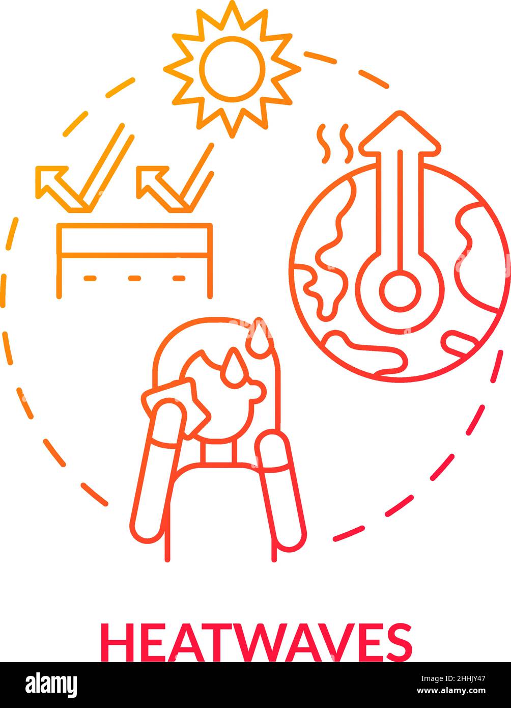 Heatwaves red gradient concept icon Stock Vector Image & Art - Alamy