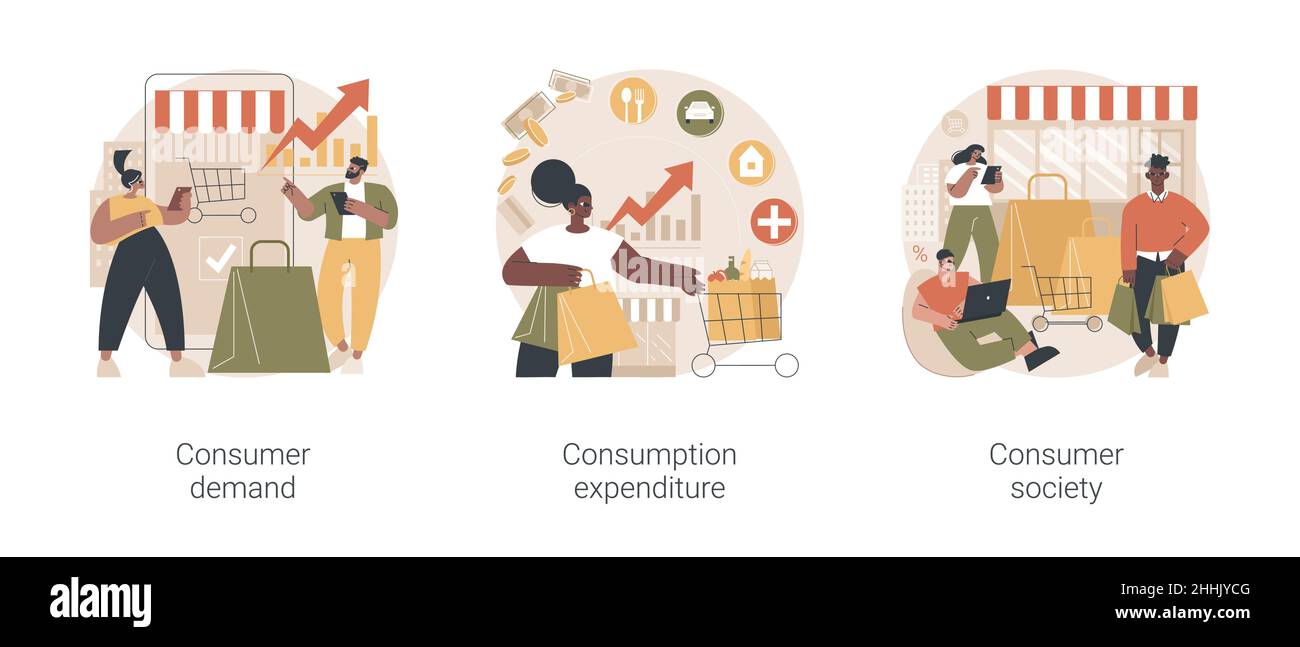Consumer society abstract concept vector illustrations Stock Vector ...