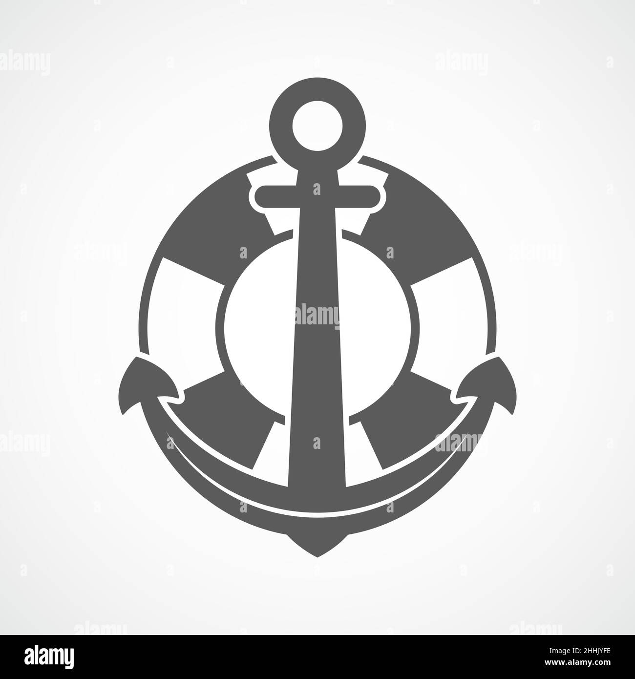 Maritime anchor and lifebuoy in flat design. Vector illustration ...