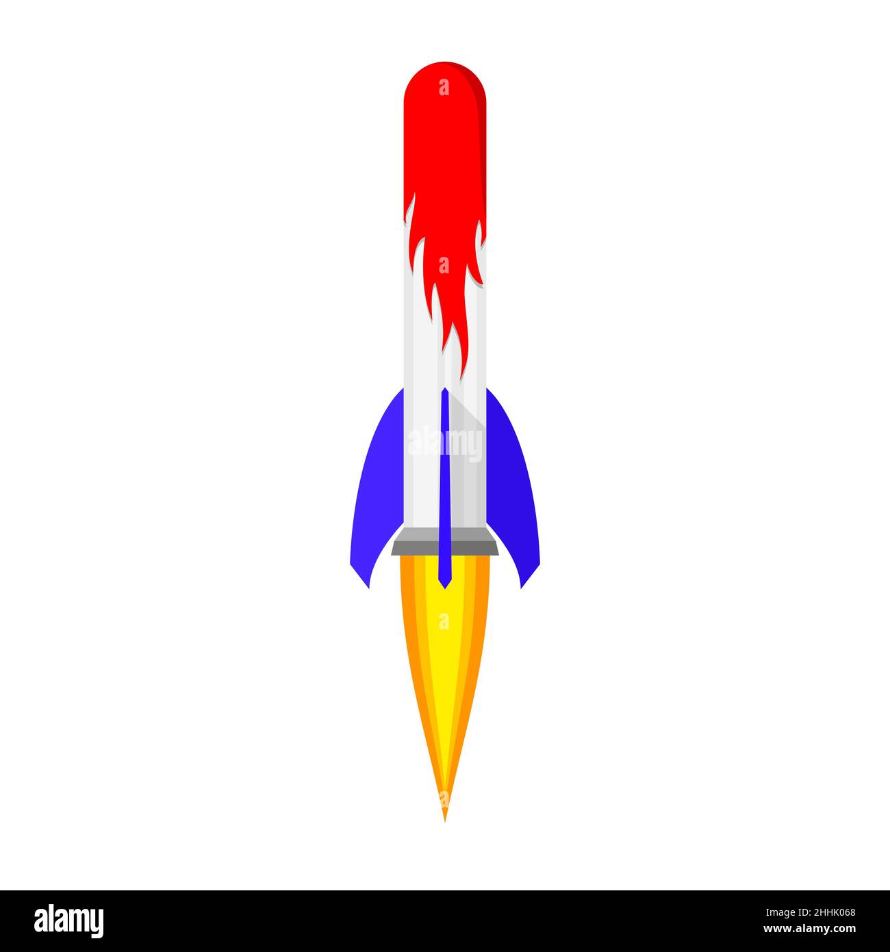 Colored rocket ship icon in flat design. Simple spaceship icon isolated ...