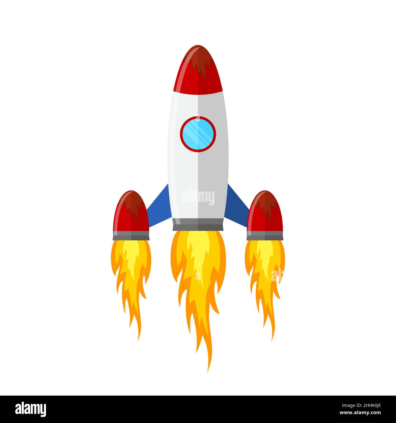 Cartoon Rocket With Fire