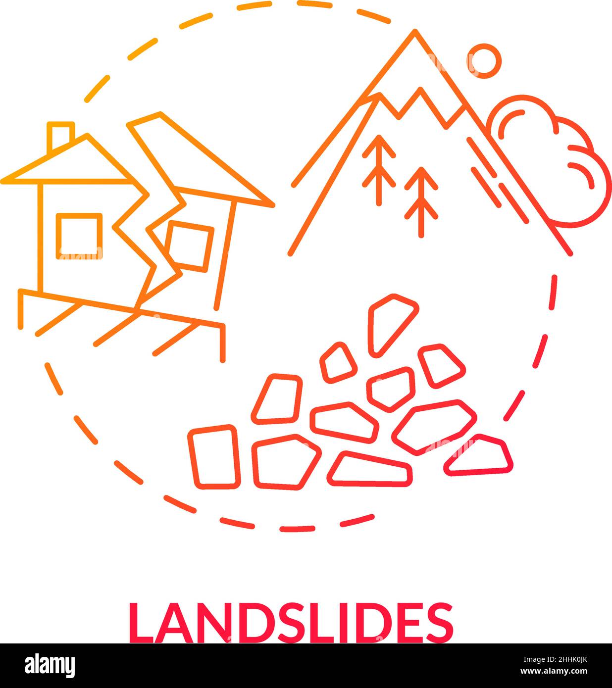 Landslides red gradient concept icon Stock Vector Image & Art - Alamy