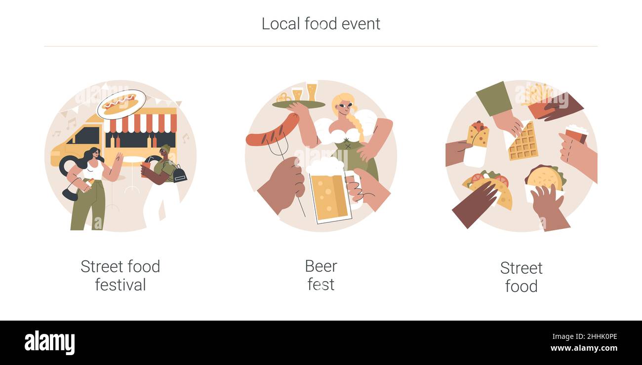 Local food event abstract concept vector illustrations Stock Vector ...