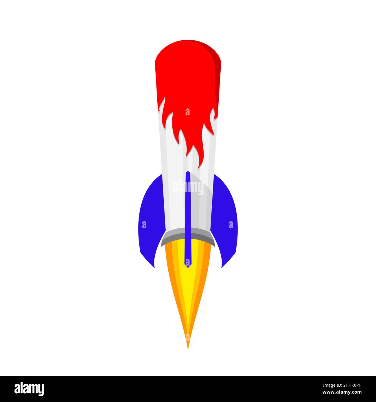 Colored rocket ship icon in flat design. Simple spaceship icon isolated ...