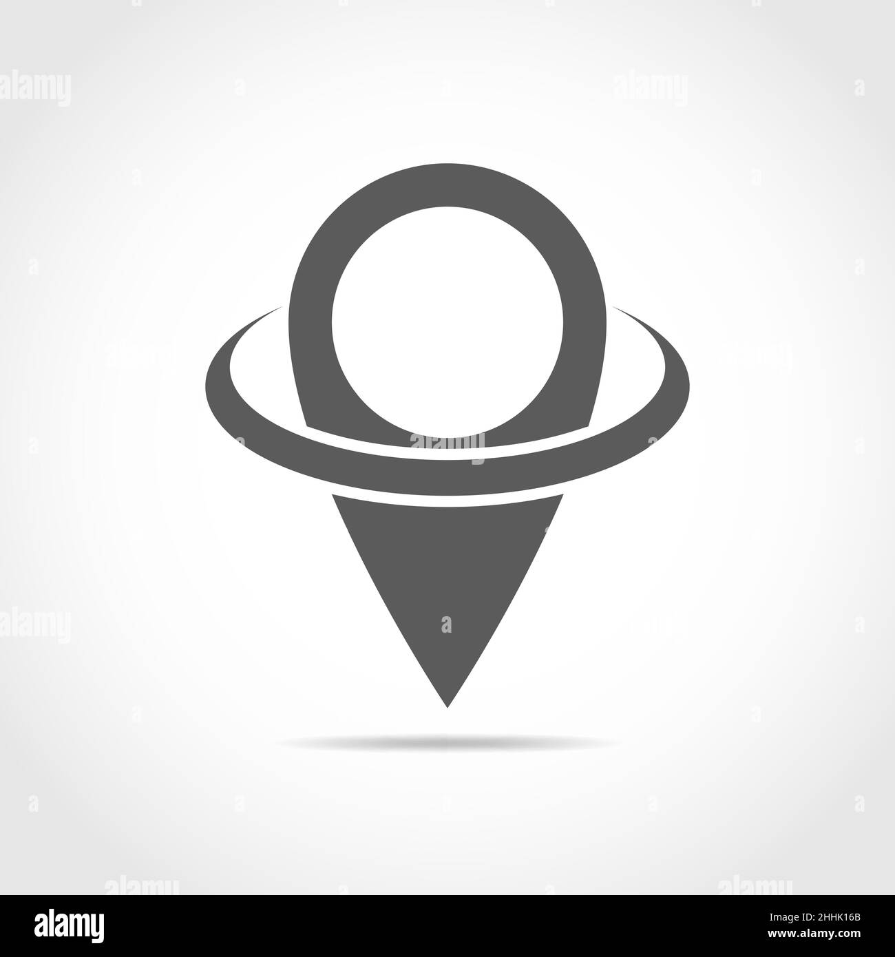Map point icon in flat design. Vector illustration. Gray pointer on ...