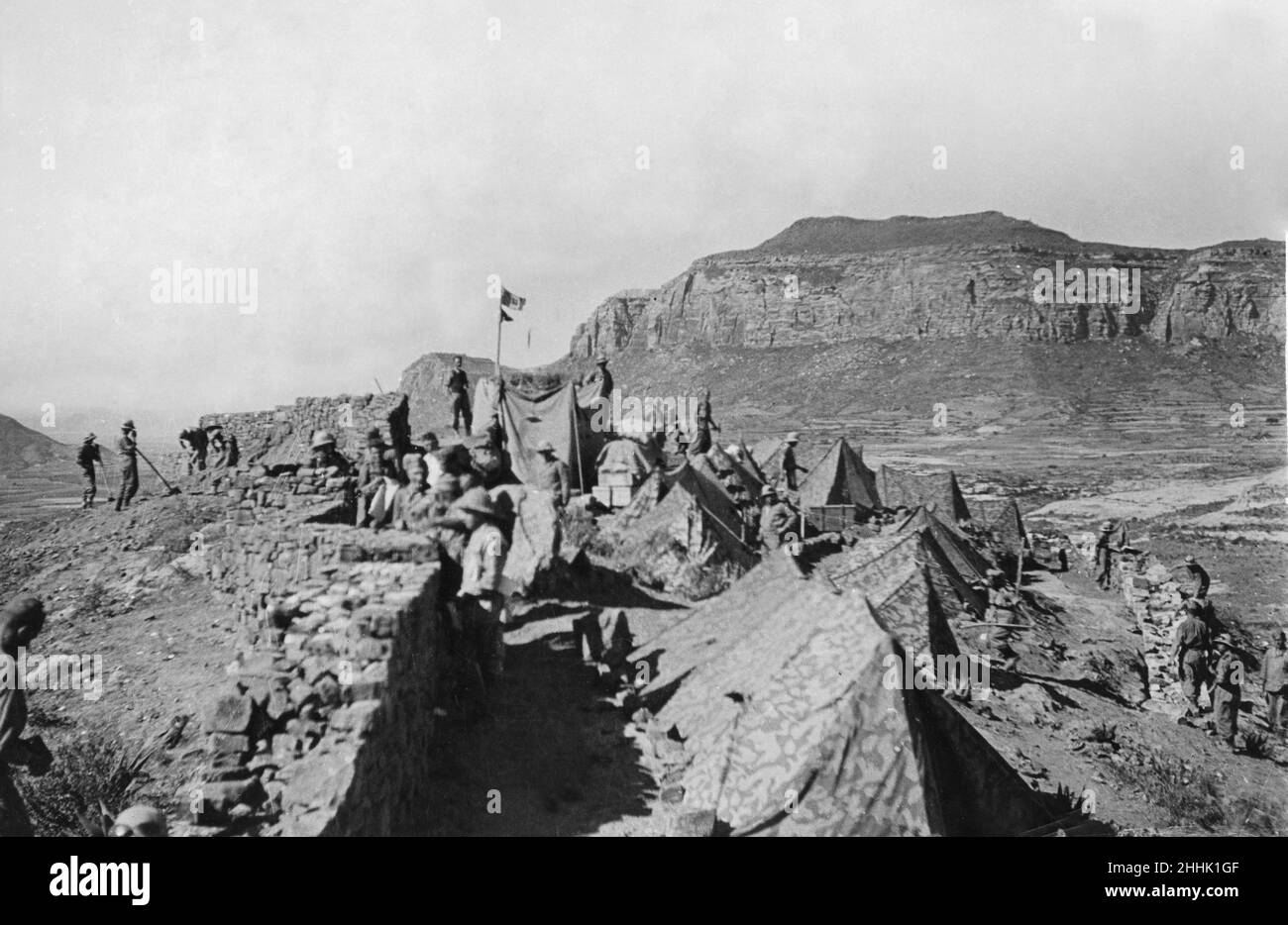 Abyssinian War October 1935Italian forces seen here fortifying their ...