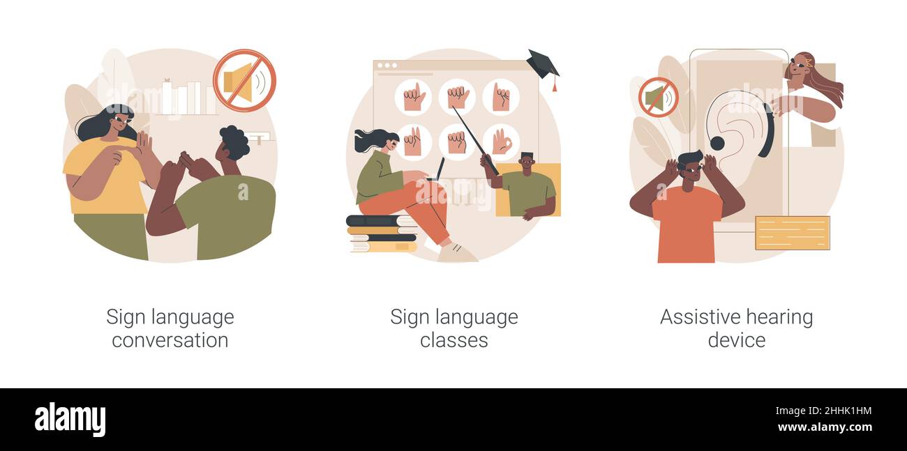 Disability communication abstract concept vector illustrations Stock ...