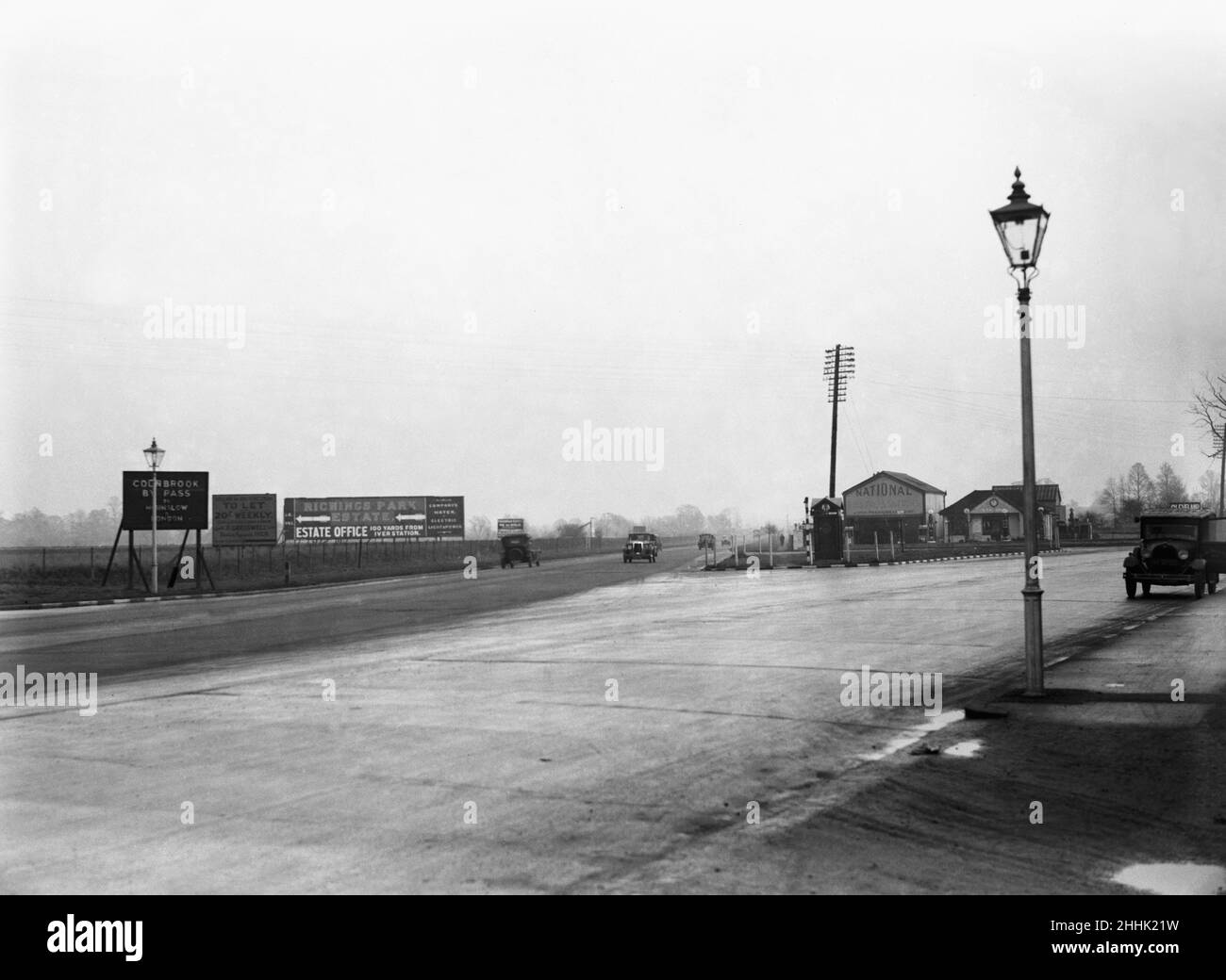 Hoardings advertising the Richings Park Estate on the Colnbrook Bypass ...