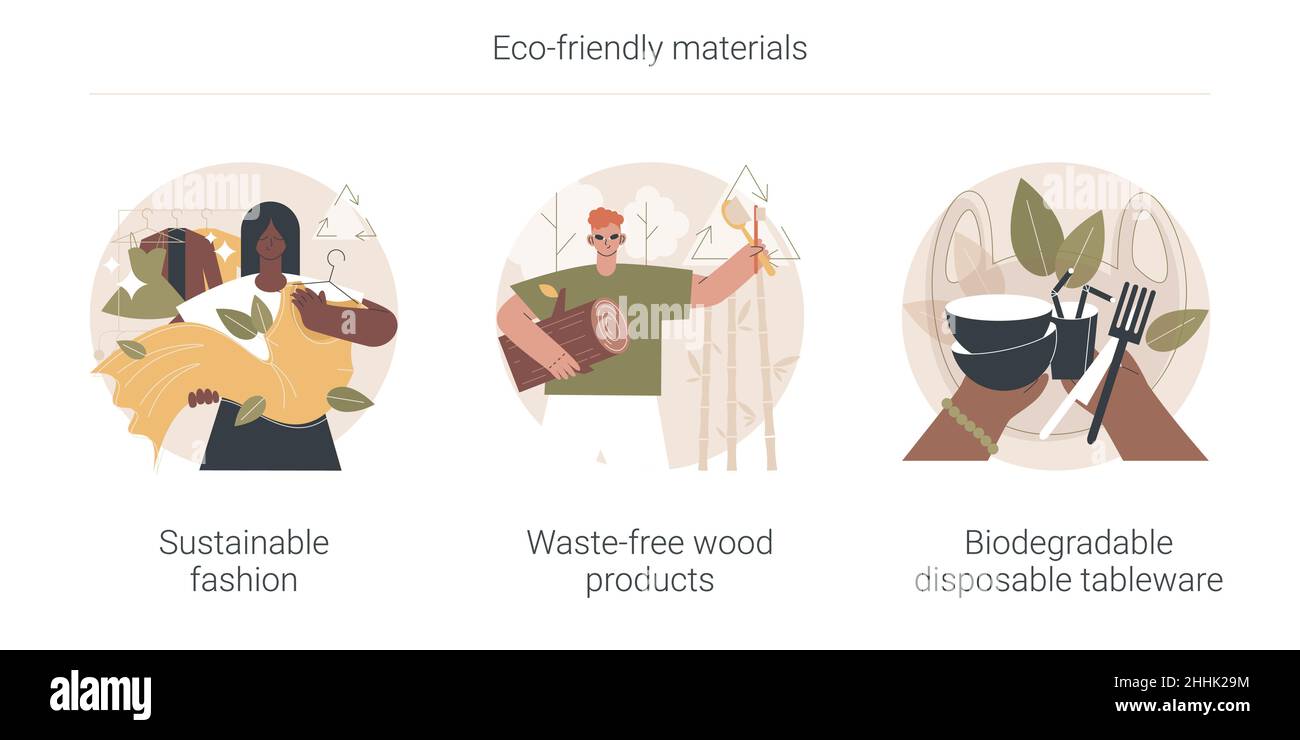 Eco-friendly materials abstract concept vector illustrations Stock ...