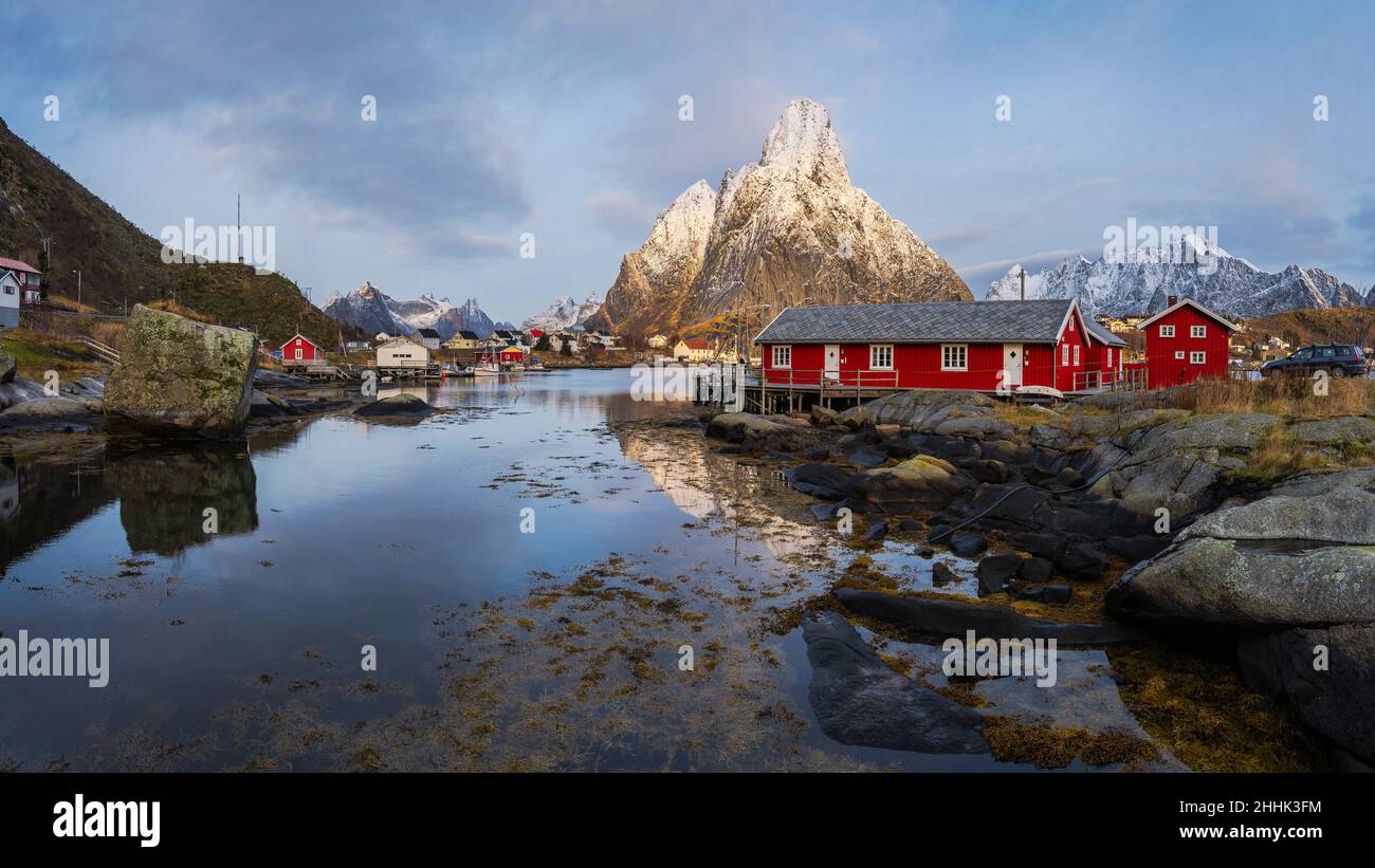 Amazing view of small settlement with residential cottages located in ...