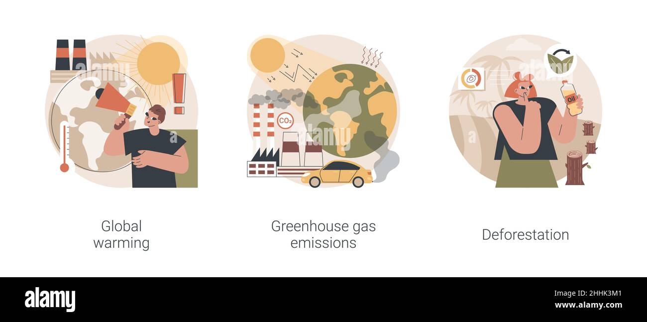 Environmental pollution abstract concept vector illustrations Stock ...