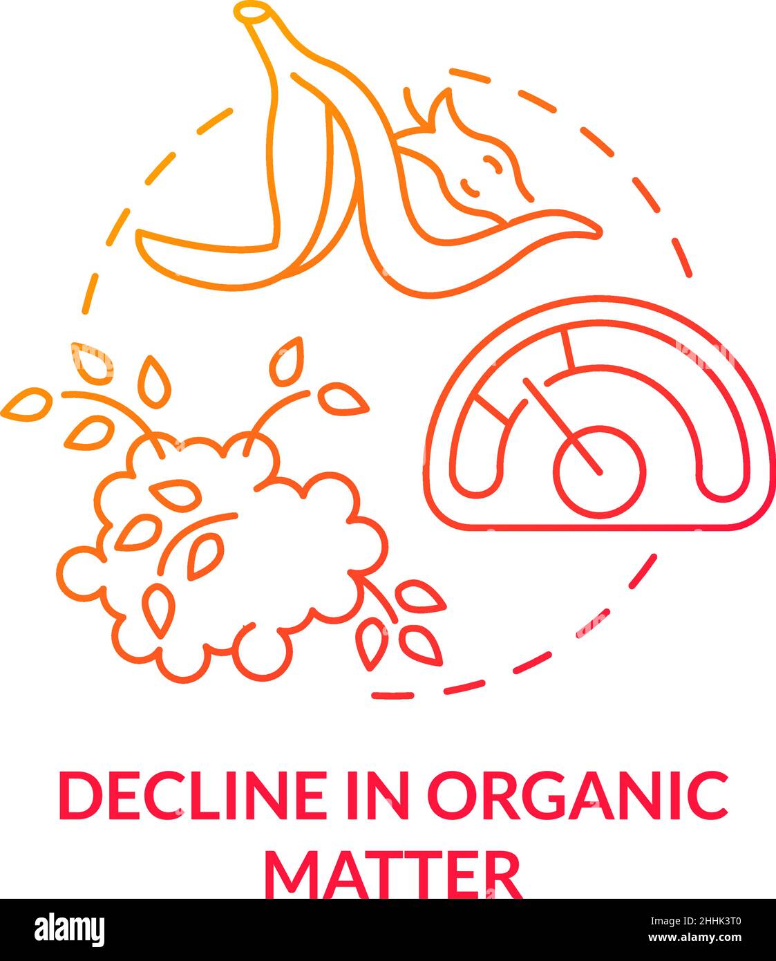 Decline in organic matter red gradient concept icon Stock Vector Image ...