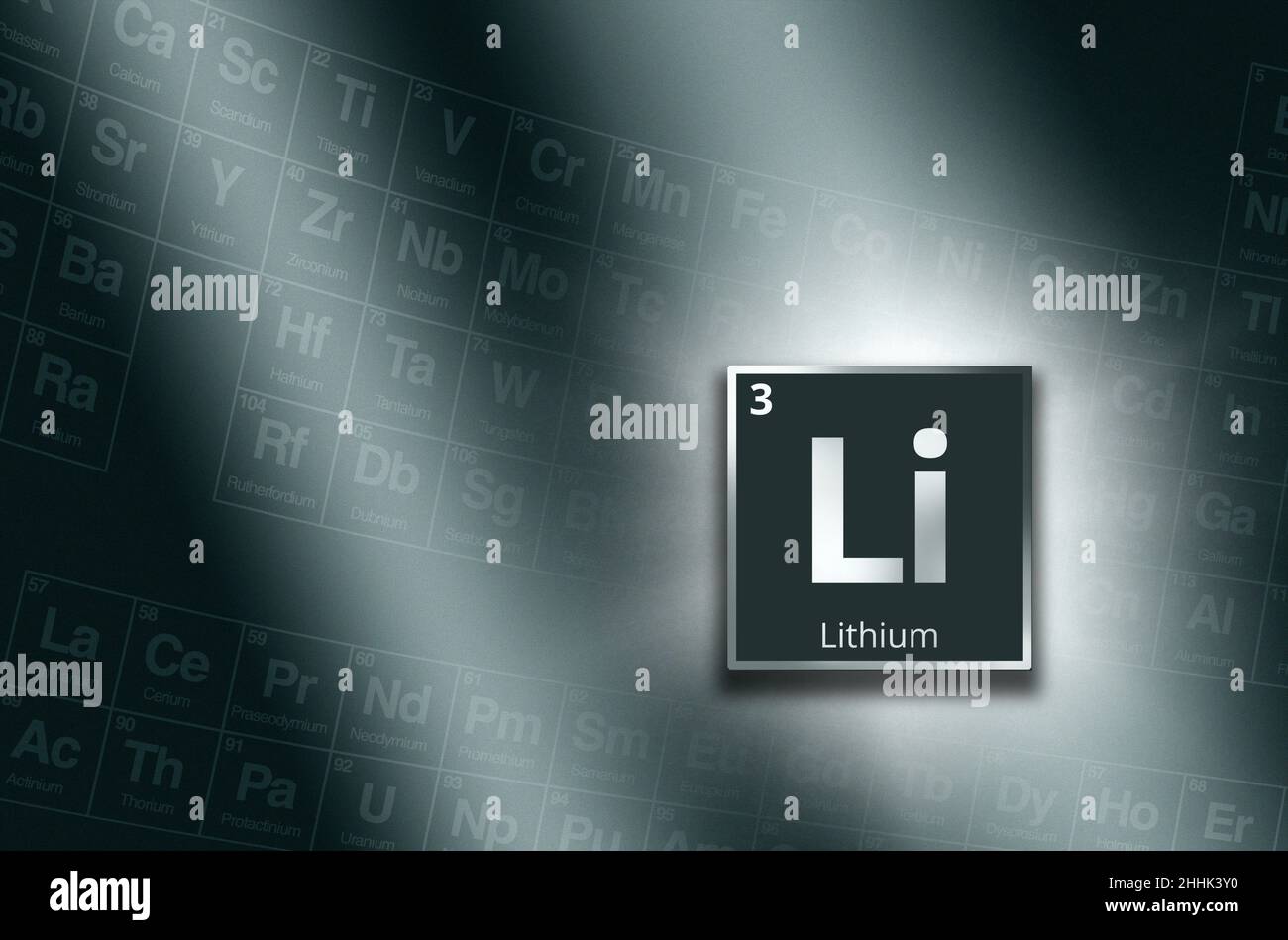 Periodic table with symbol for lithium Stock Photo - Alamy
