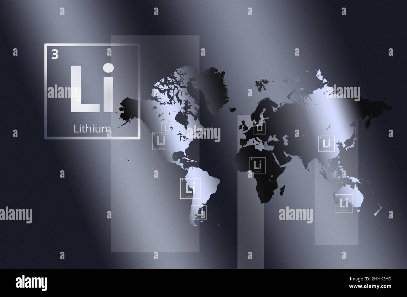 World map showing lithium mining locations on gray background Stock ...