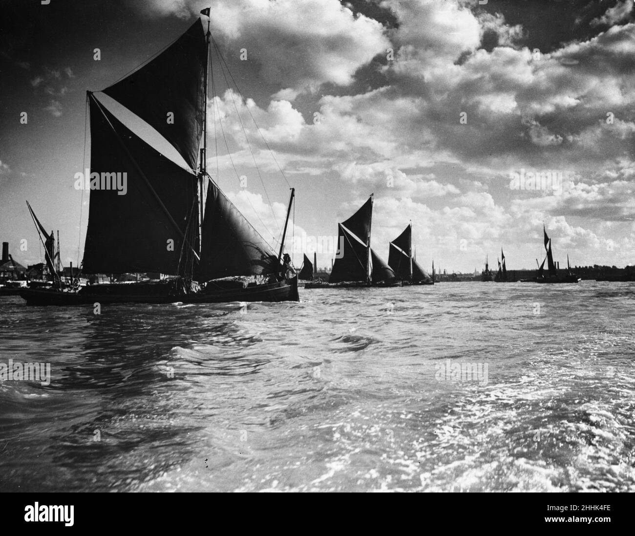 Thames Sailing barge seen here near Wapping on the Thames. August 1930 ...