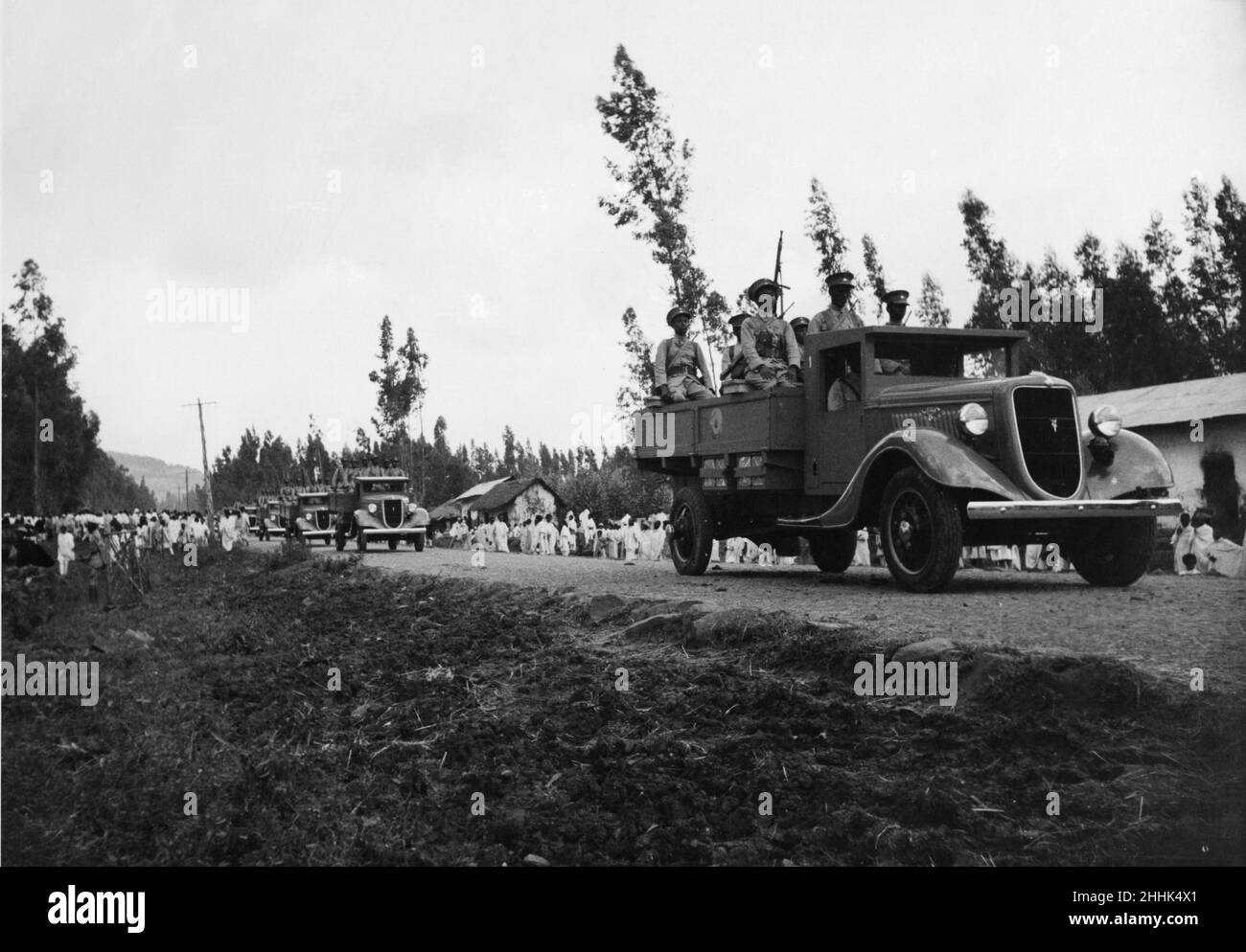 Abyssinian War September 1935A anti-aircraft mobile column of the ...