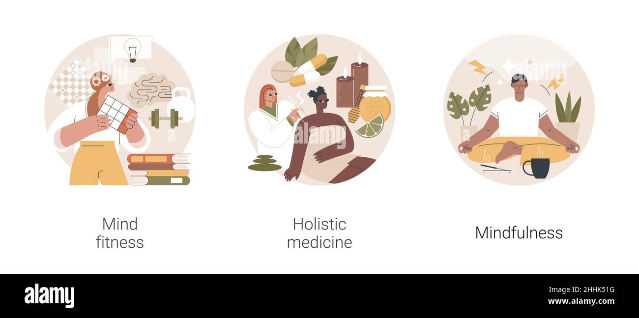 Mental and physical health treatment abstract concept vector ...