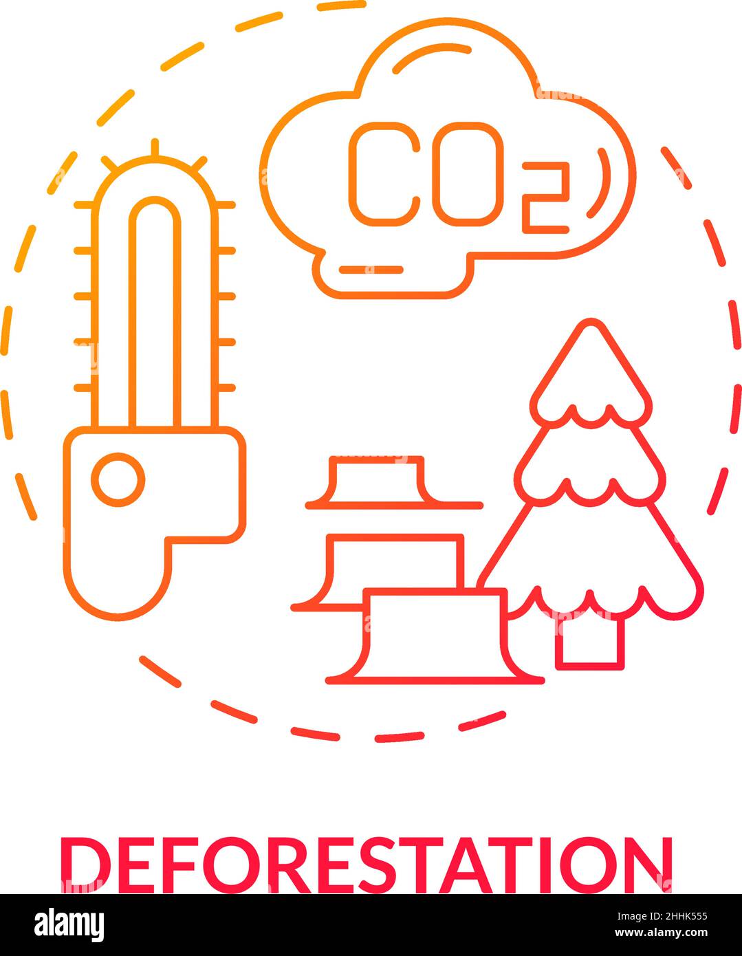 Deforestation red gradient concept icon Stock Vector Image & Art - Alamy