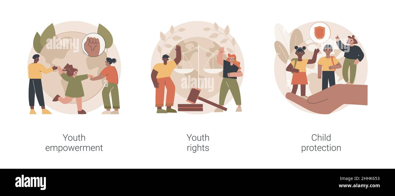Young people rights protection abstract concept vector illustrations ...