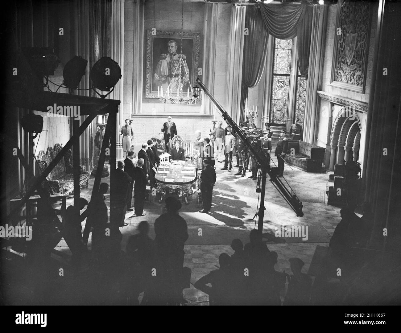 Filming of Love in Exile, directed by Alfred L. Werker, starring Clive ...