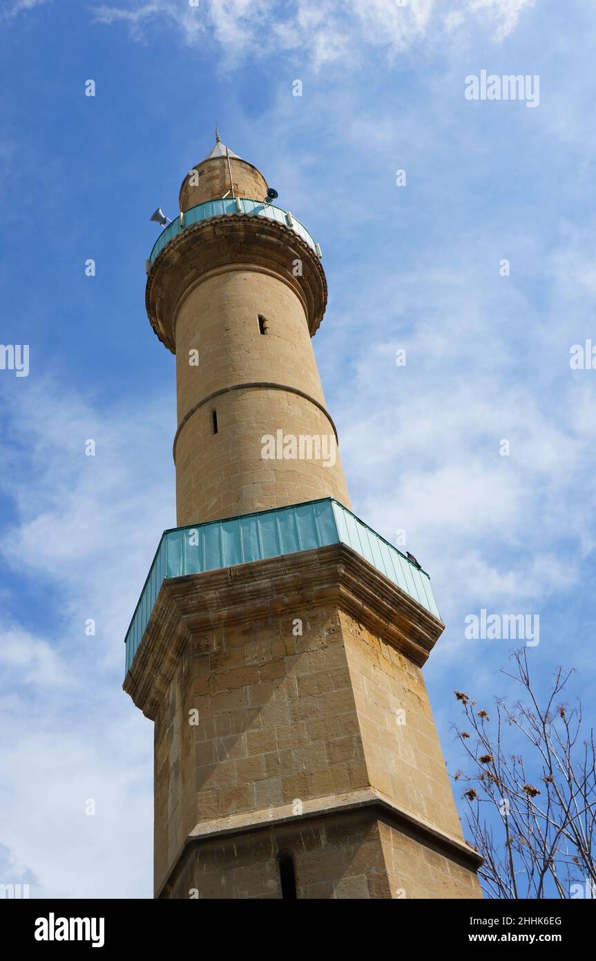 Vertical shot of the tower of the Oemeriye mosque in Cyprus Stock Photo ...