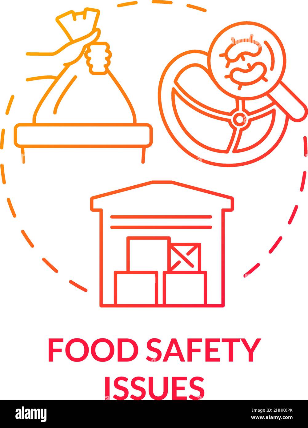 Food safety issues red gradient concept icon Stock Vector Image & Art ...