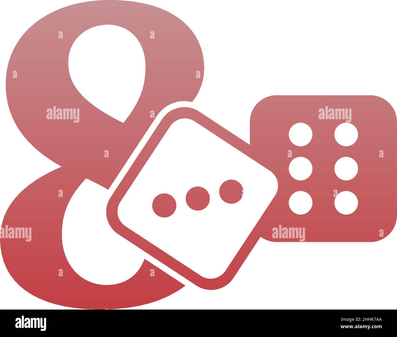 Number 8 with dice two icon logo template vector Stock Vector Image ...