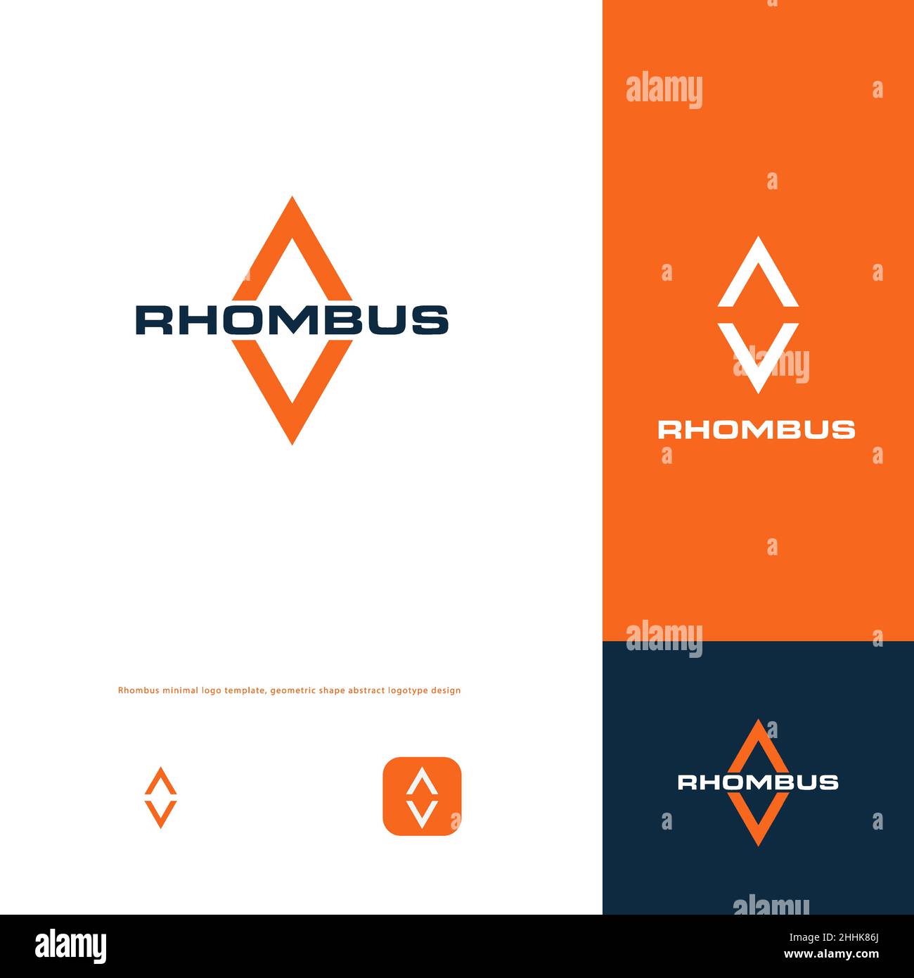 Rhombus flat minimal style vector logo concept. Arrow up and down ...