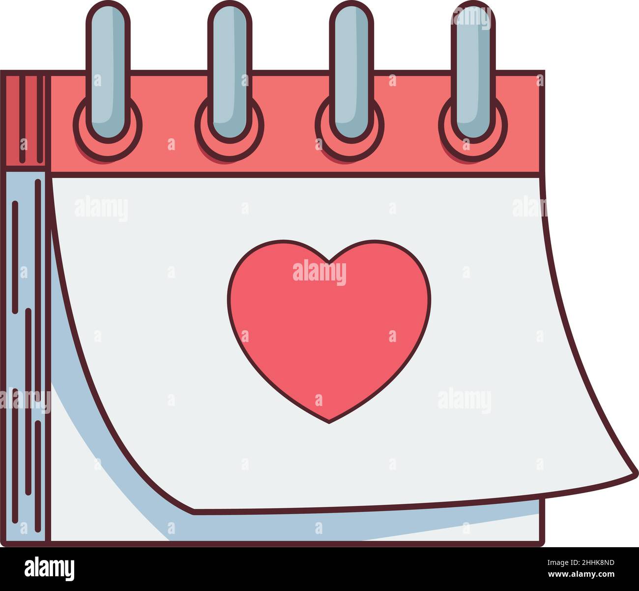 calendar with love heart Stock Vector Image & Art - Alamy