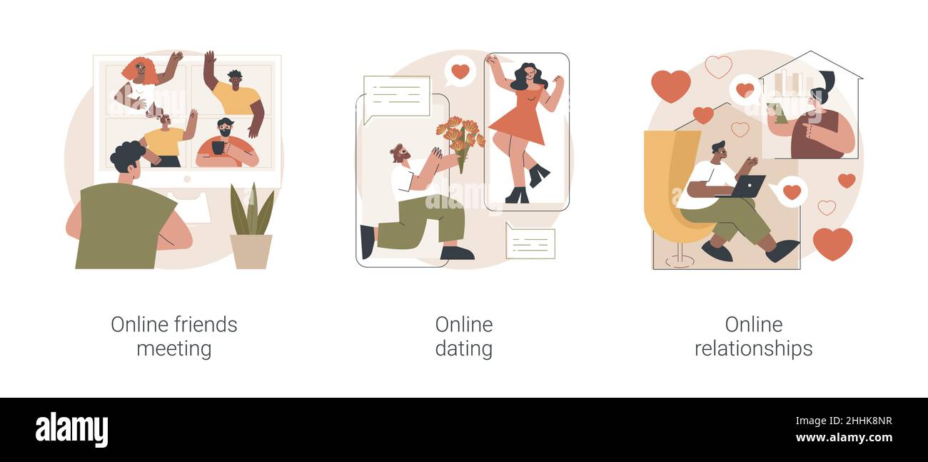 Social connection abstract concept vector illustrations Stock Vector ...