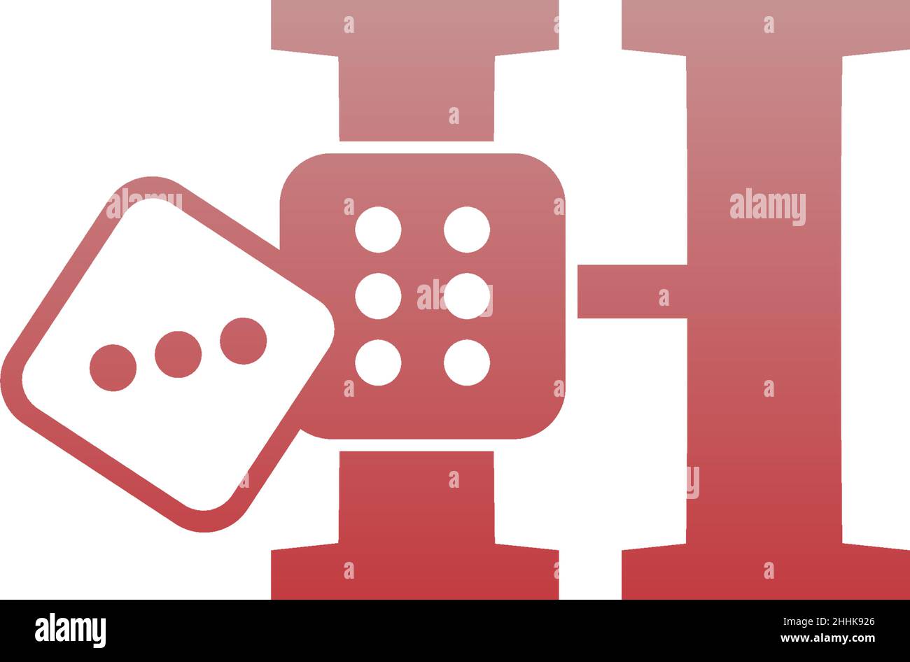 Letter H with dice two icon logo template vector Stock Vector Image ...