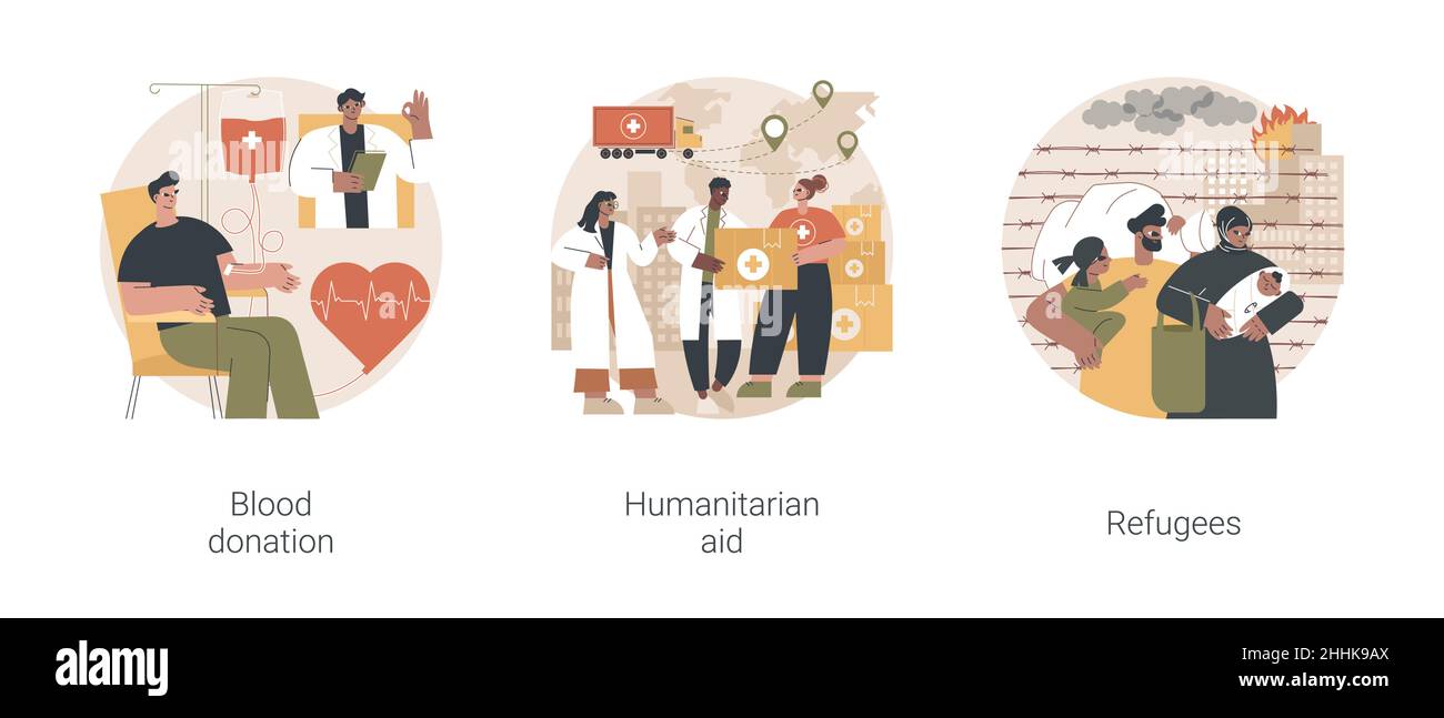 Humanitarian help abstract concept vector illustrations Stock Vector ...