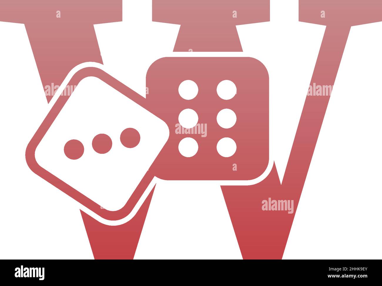 Letter W with dice two icon logo template vector Stock Vector Image ...