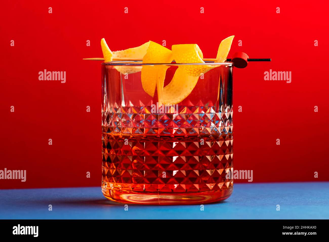 Sazerac cocktail with cognac, bourbon, absinthe, bitters, sugar and ...