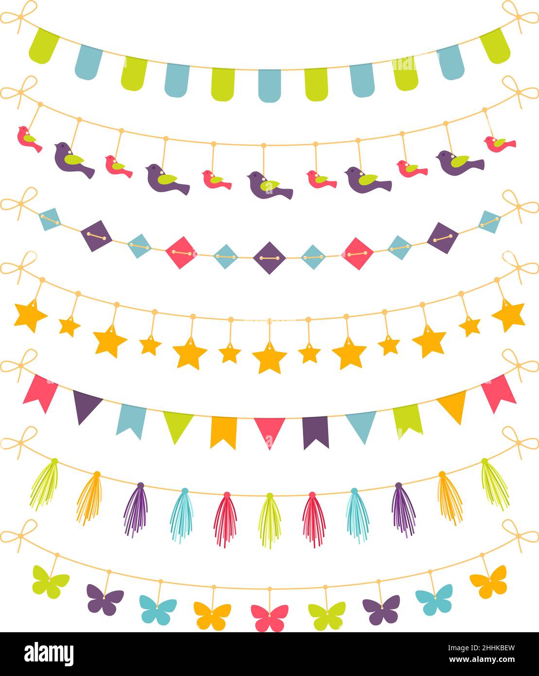 Set of colorful garlands, vector illustration Stock Vector Image & Art ...