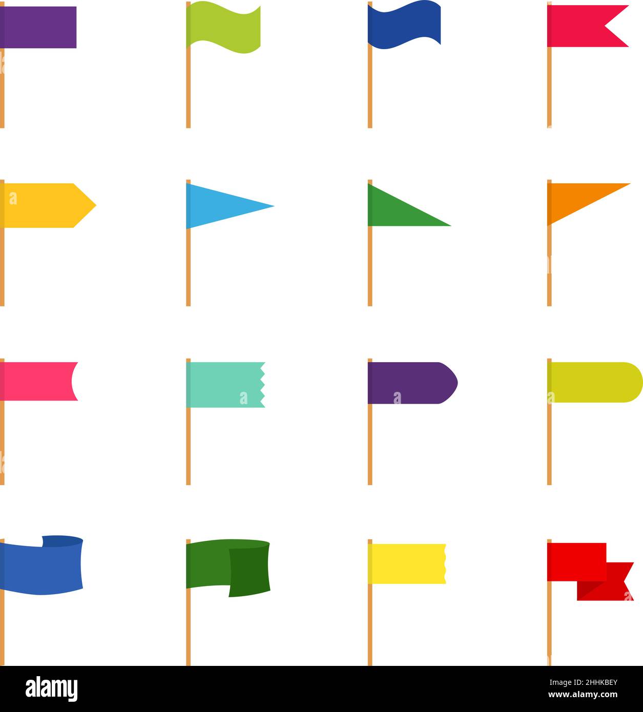 Set of icons of color flags, vector illustration Stock Vector Image ...