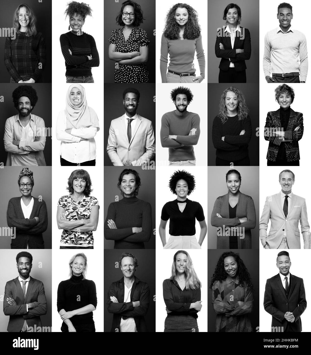 Group of people in a collage Stock Photo - Alamy