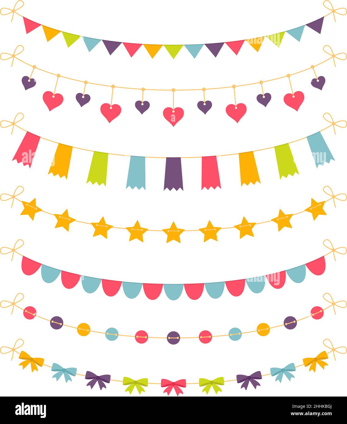 Set of colorful garlands, vector illustration Stock Vector Image & Art ...
