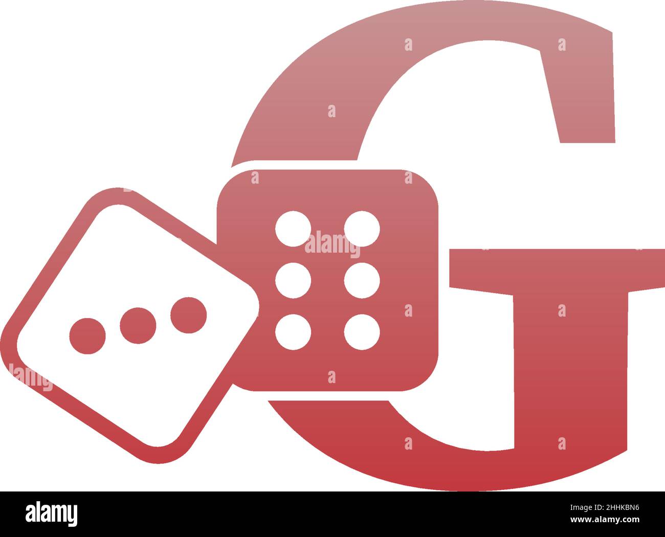 Letter G with dice two icon logo template vector Stock Vector Image ...