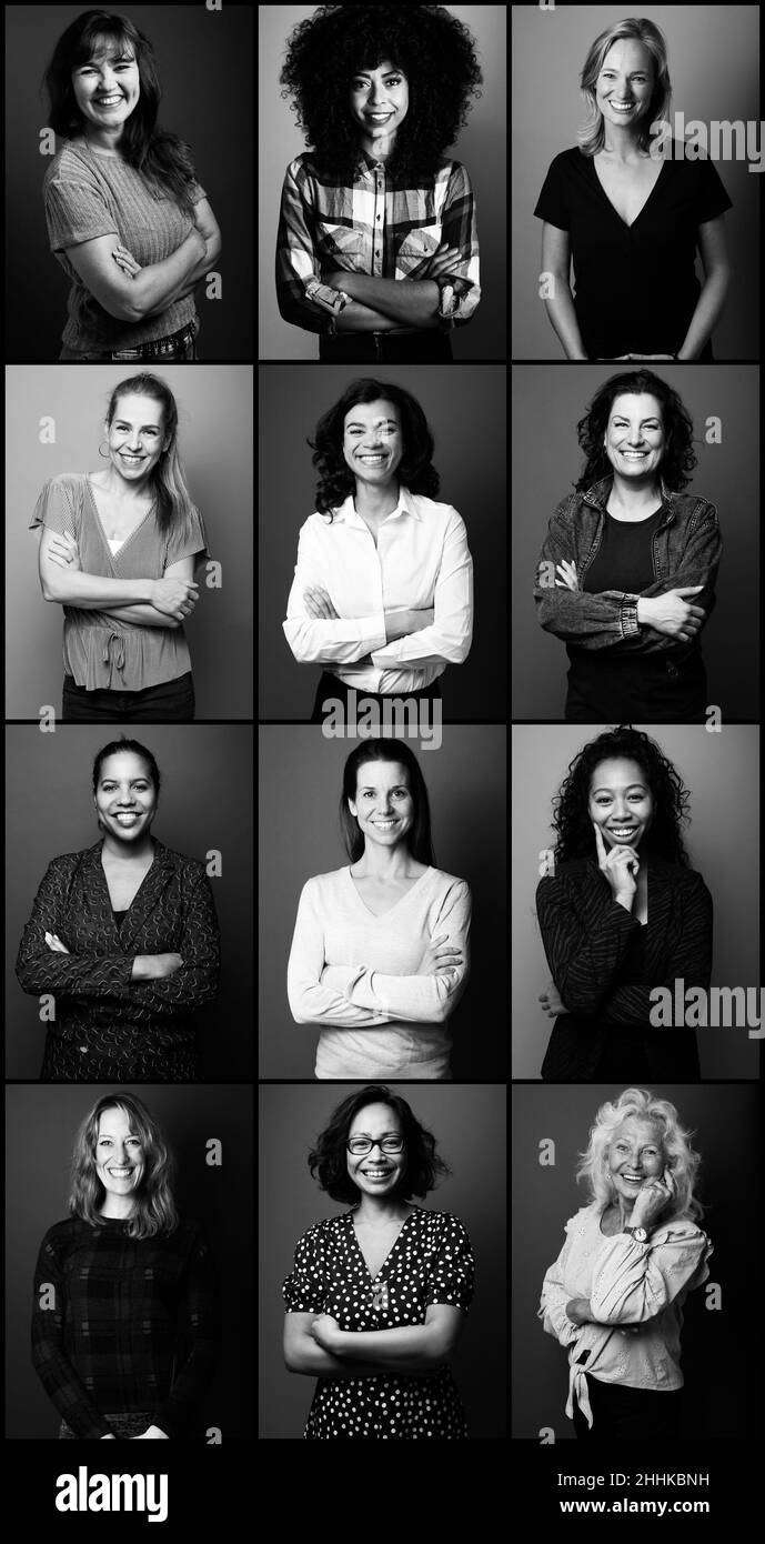 Group mixed female male Black and White Stock Photos & Images - Alamy