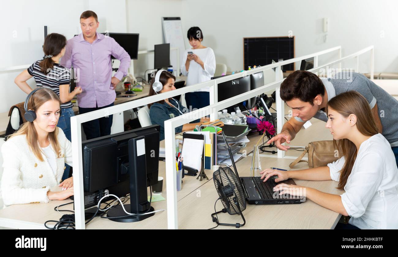group of successful business people during daily work Stock Photo - Alamy