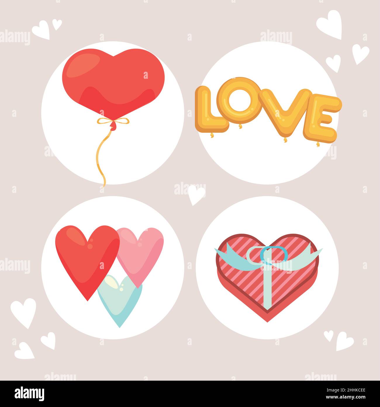 valentines holiday four icons Stock Vector Image & Art - Alamy